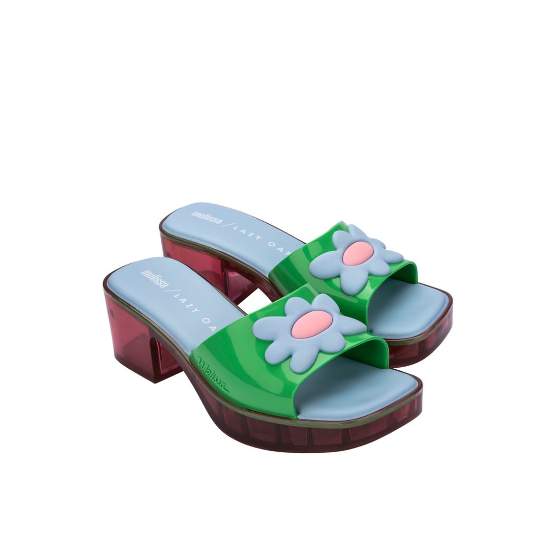 Melissa Shape + Lazy Oaf Ad Pink Green Blue Klapki Na Obcasie Damskie ...