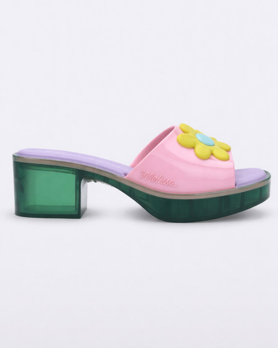 Melissa Shape + Lazy Oaf Ad Green Pink Lilac Klapki Na Obcasie Damskie ...